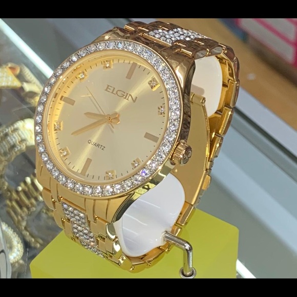 Elgin | Accessories | Brand New With Box Men Elgin 4k Gold Plated Watch ...